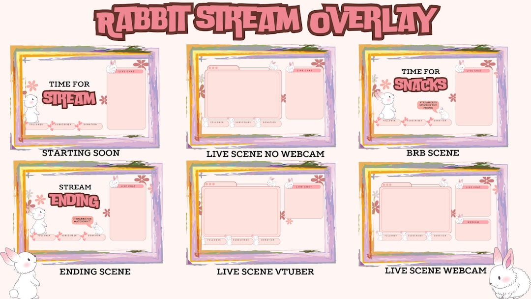 Rabbit Twitch Overlays - Etsy