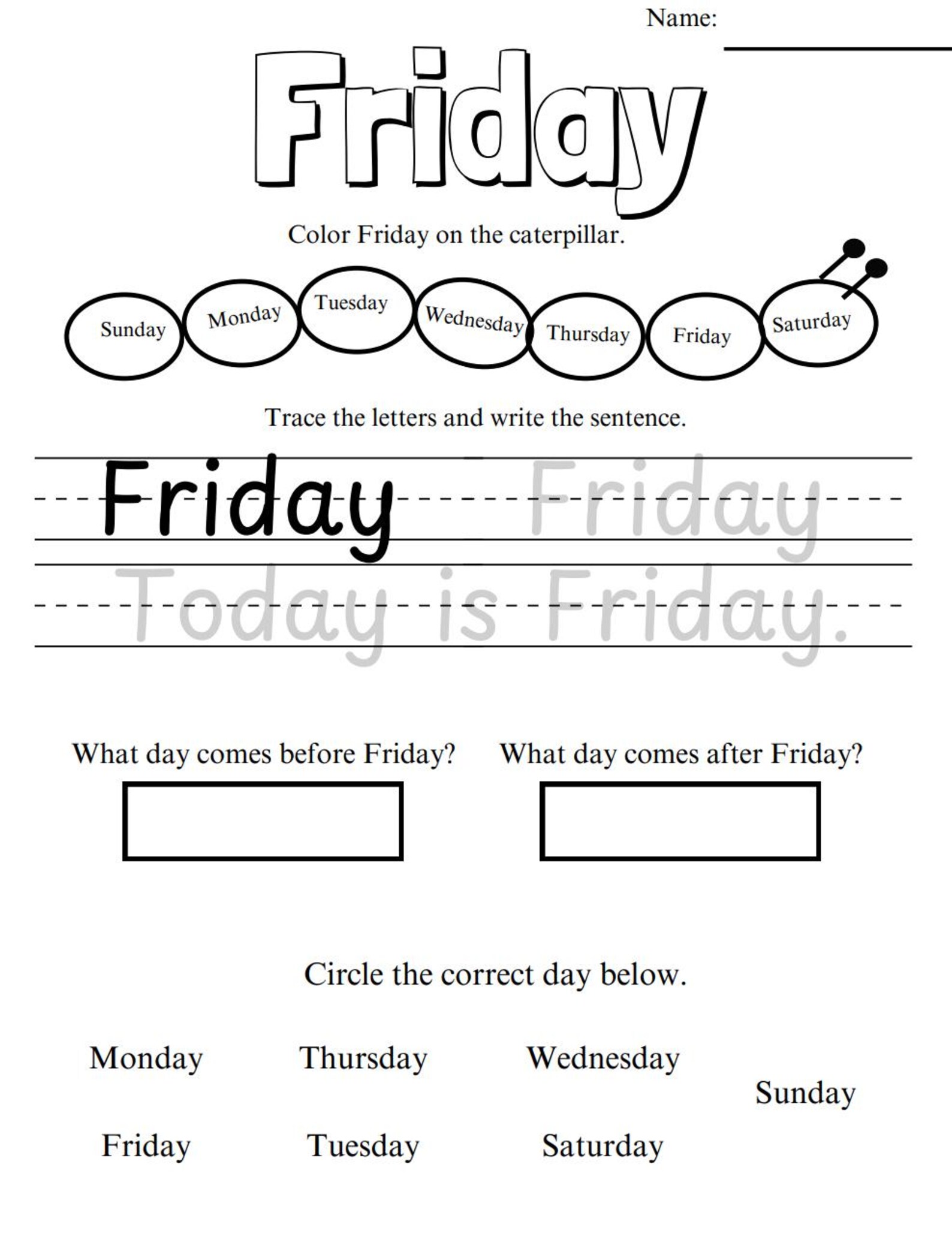 Days of the Week Learning Workbook: Fun Exercises for Kids to Master ...