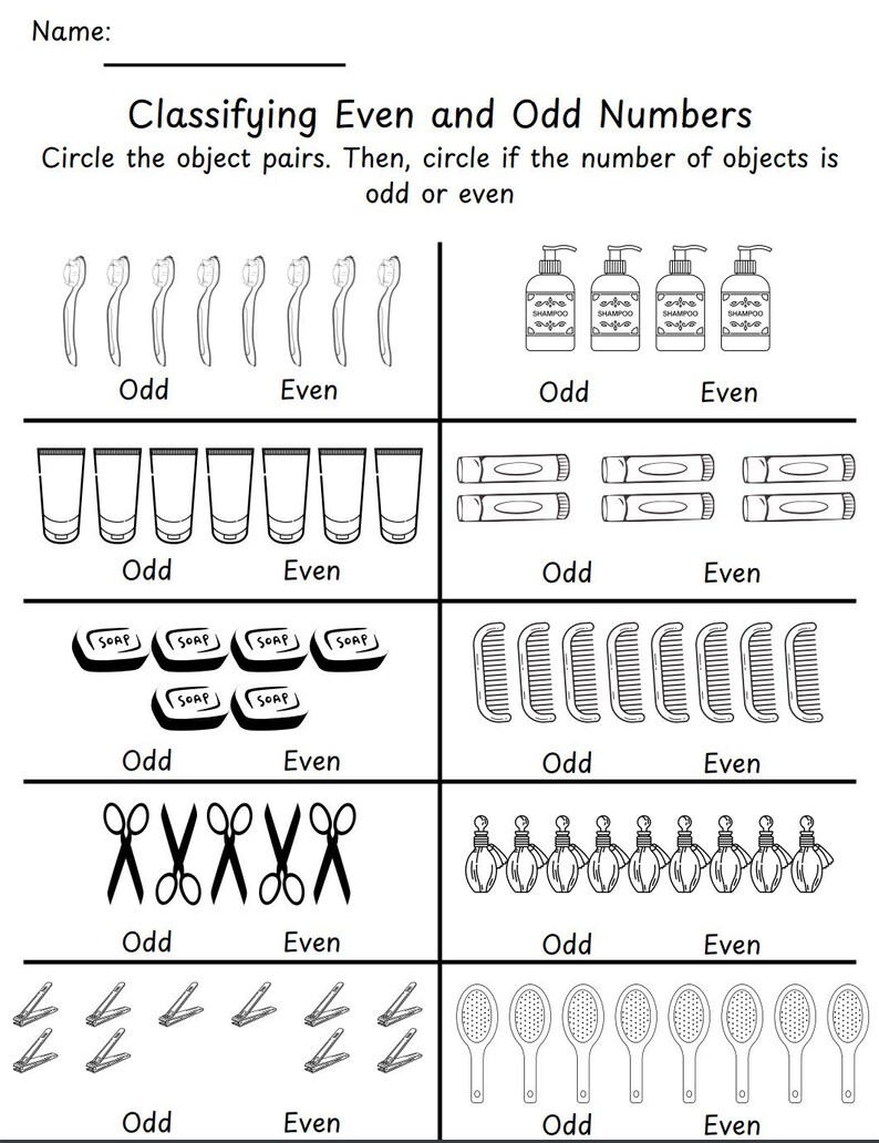 Classifying Even and Odd Numbers | Sorting Activity | Printable Worksheet for Kids | Number ...