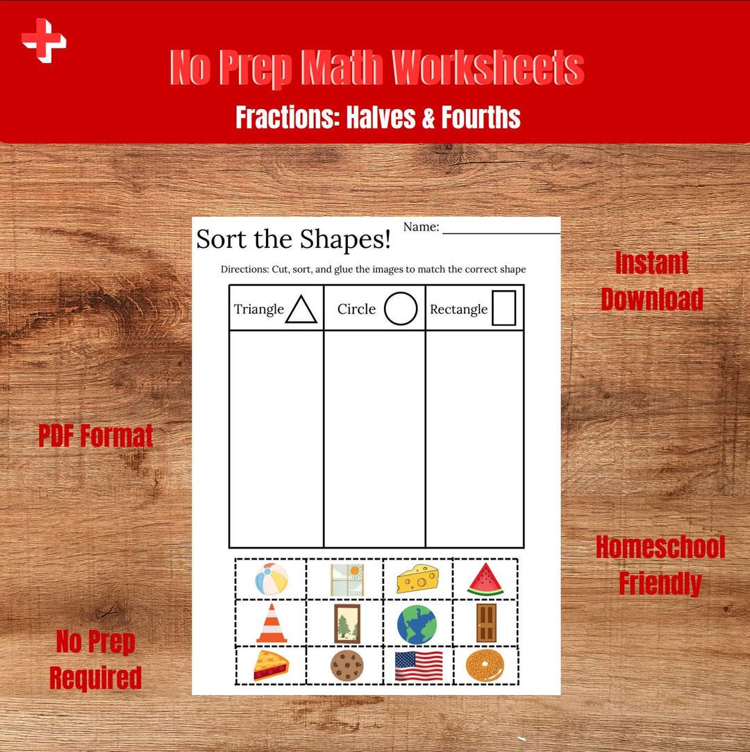 Types of Shapes Sorting Worksheet | 2D and 3D Shapes Cut and Paste ...