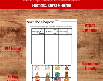 Types of Shapes Sorting Worksheet | 2D and 3D Shapes Cut and Paste Activity | Math Geometry ...