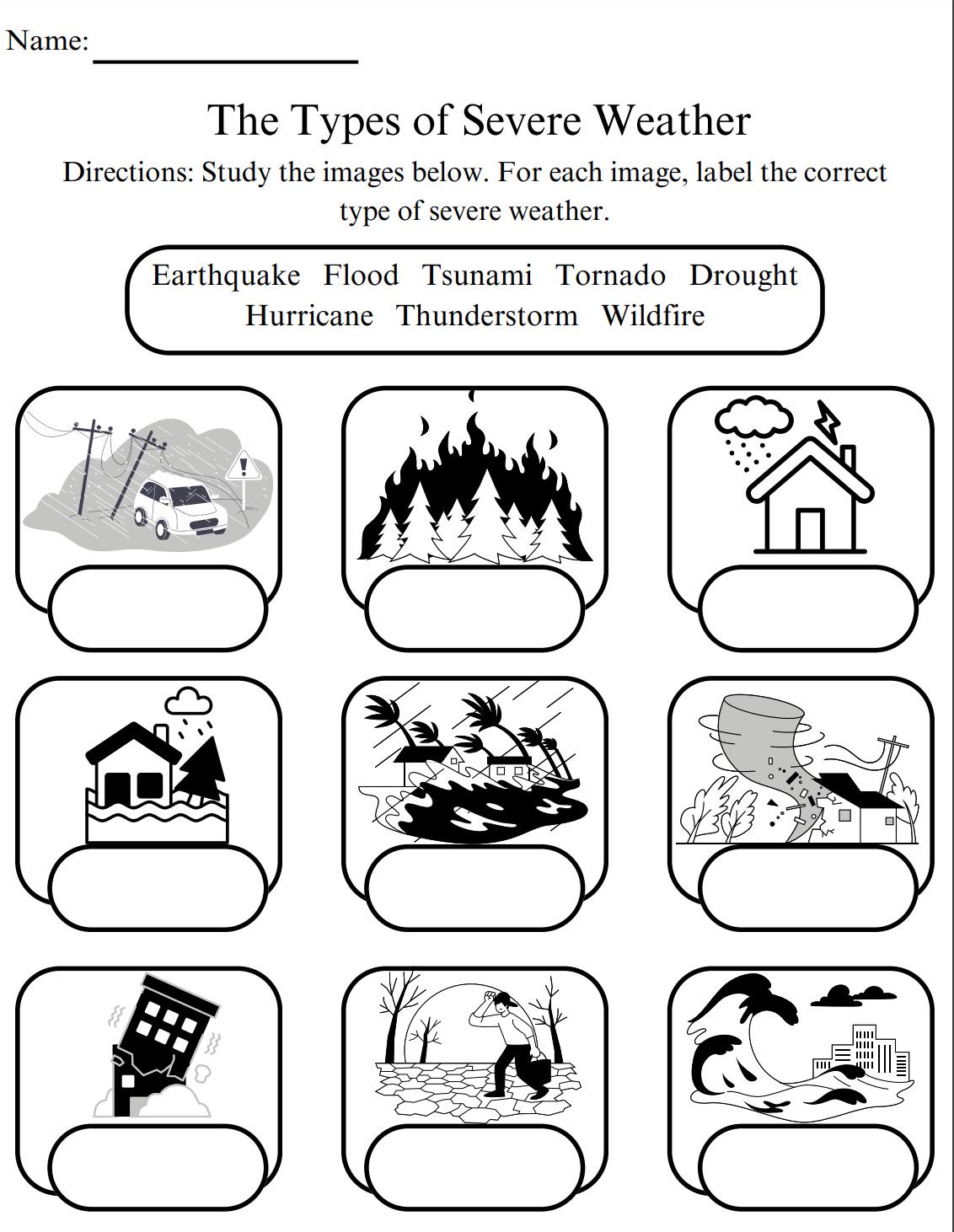 Weather Activity Worksheet Printable Bundle | Weather Vocabulary ...
