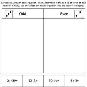 Classifying Even and Odd Numbers | Sorting Activity | Printable ...
