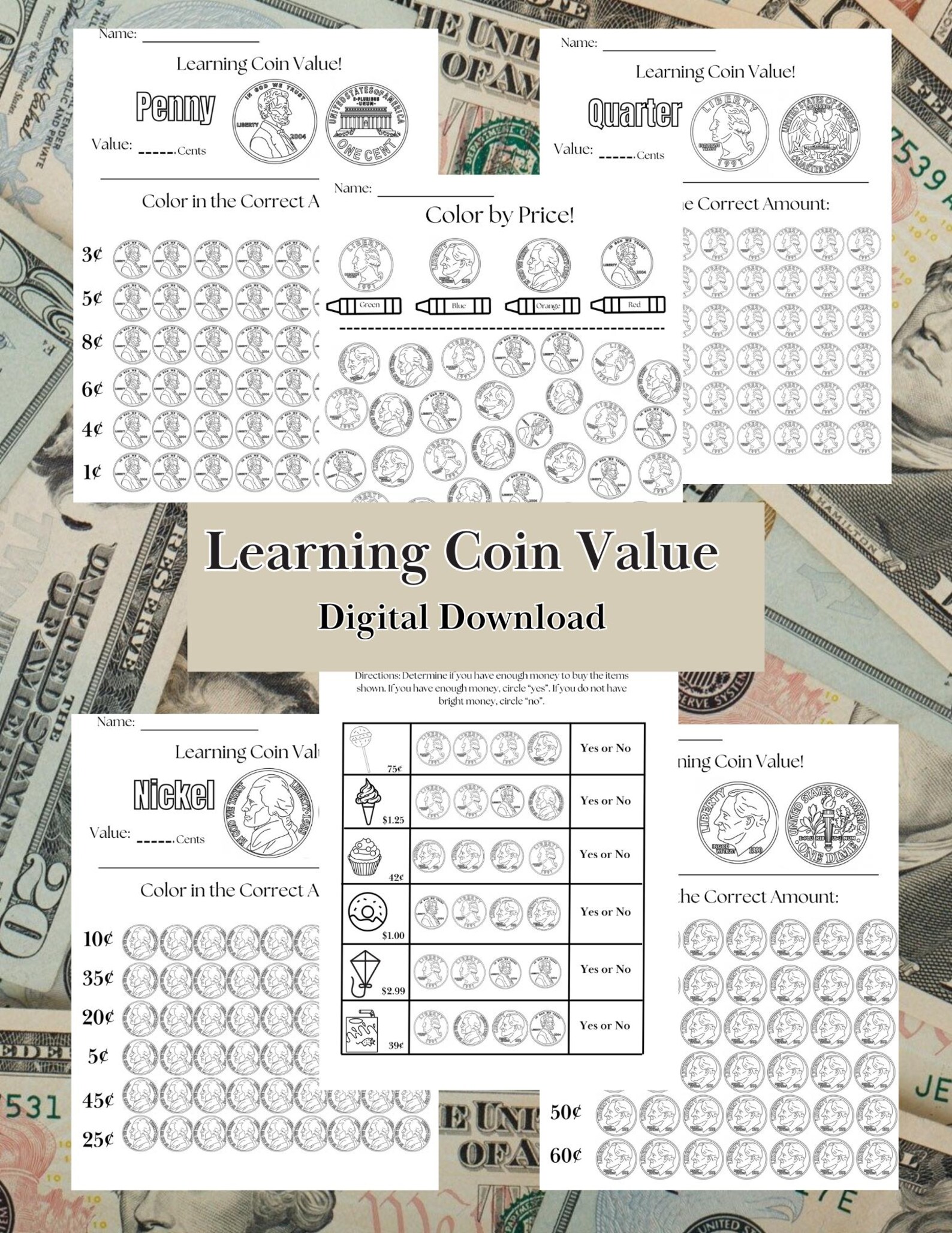 Coin Value Exploration Learning Coin Value Back to School Teaching ...