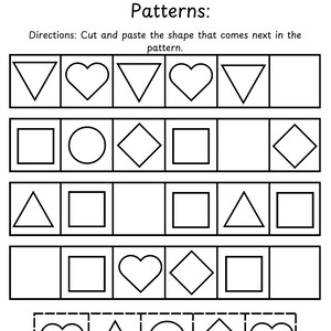 Shape Patterns-fun Coloring & Puzzle Activity Book | Cut, Paste ...