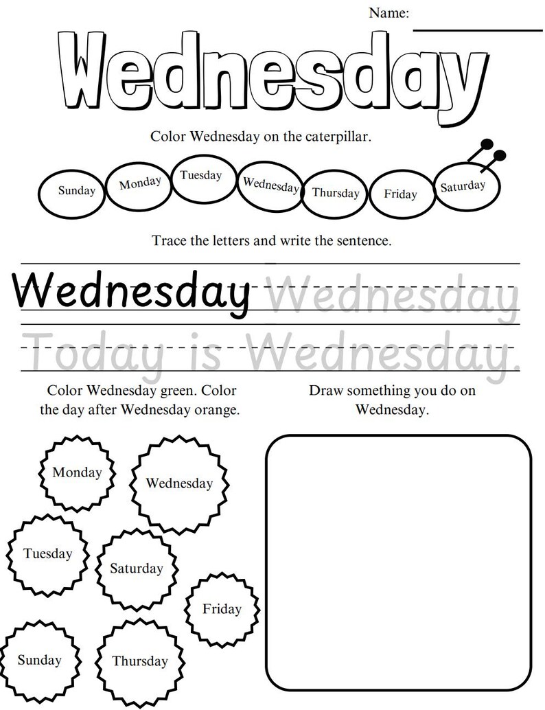 Days of the Week Learning Workbook: Fun Exercises for Kids to Master ...