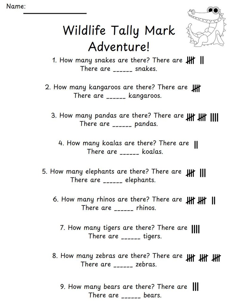Wildlife Tally Mark Adventure! | Counting Activities for 1st Grade ...