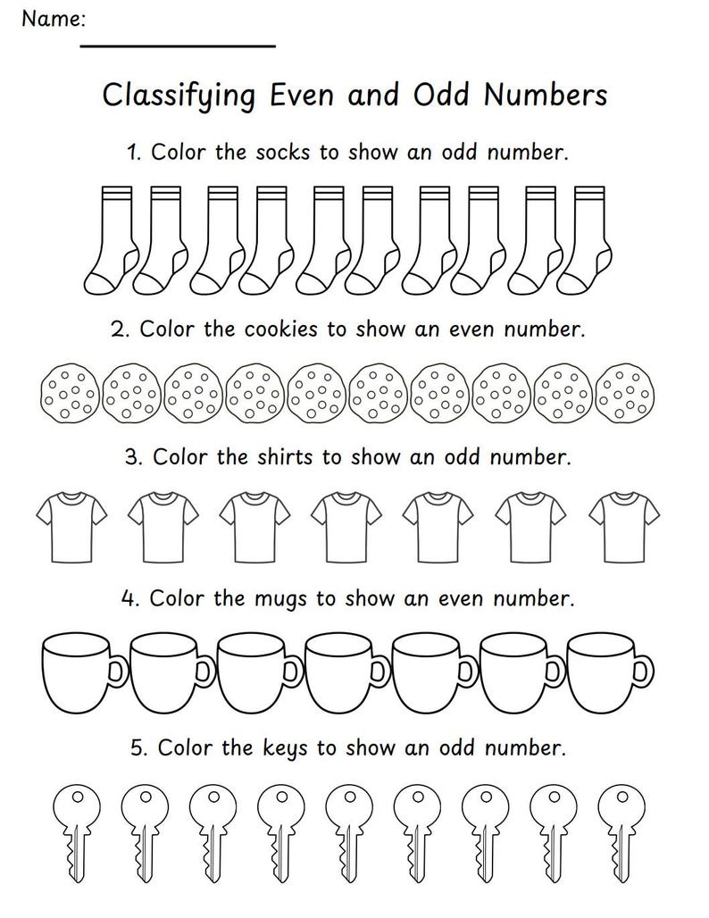 Classifying Even and Odd Numbers | Sorting Activity | Printable ...