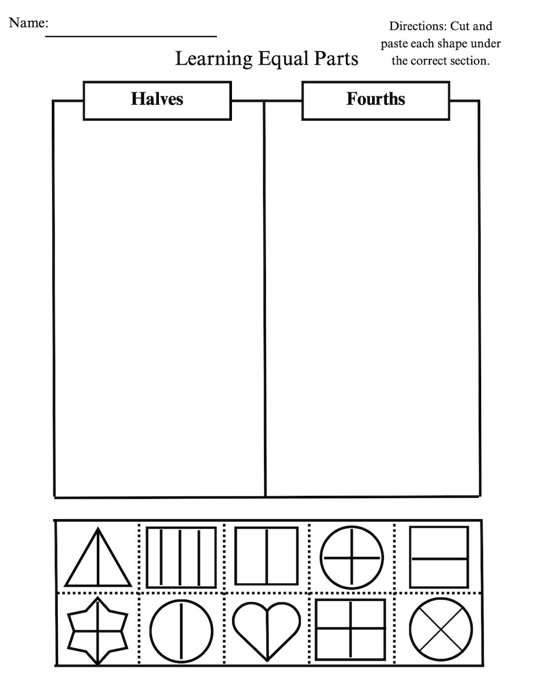 Halves & Fourths: Learning Equal Parts Learning Fractions Digital PDF ...