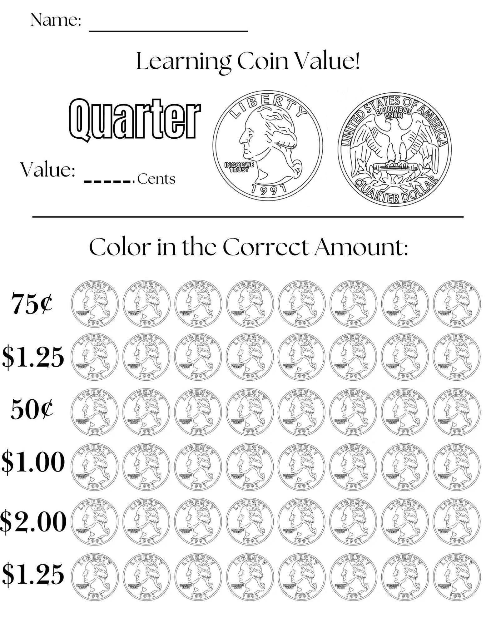 Counting Money Worksheet Bundle | Learning Coin Value | Back to School ...