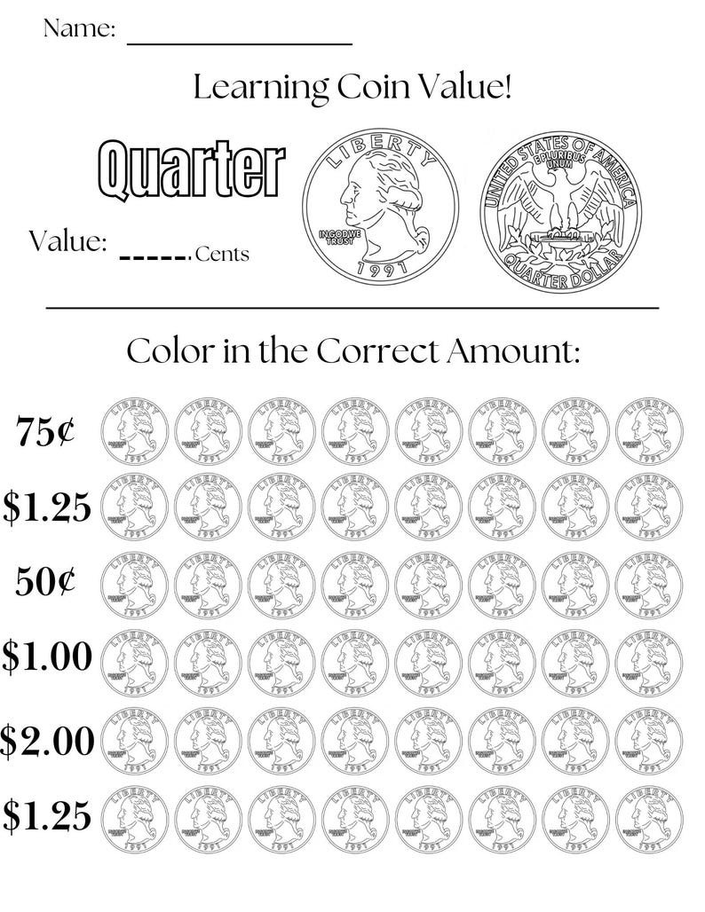 Counting Money Worksheet Bundle | Learning Coin Value | Back to School ...