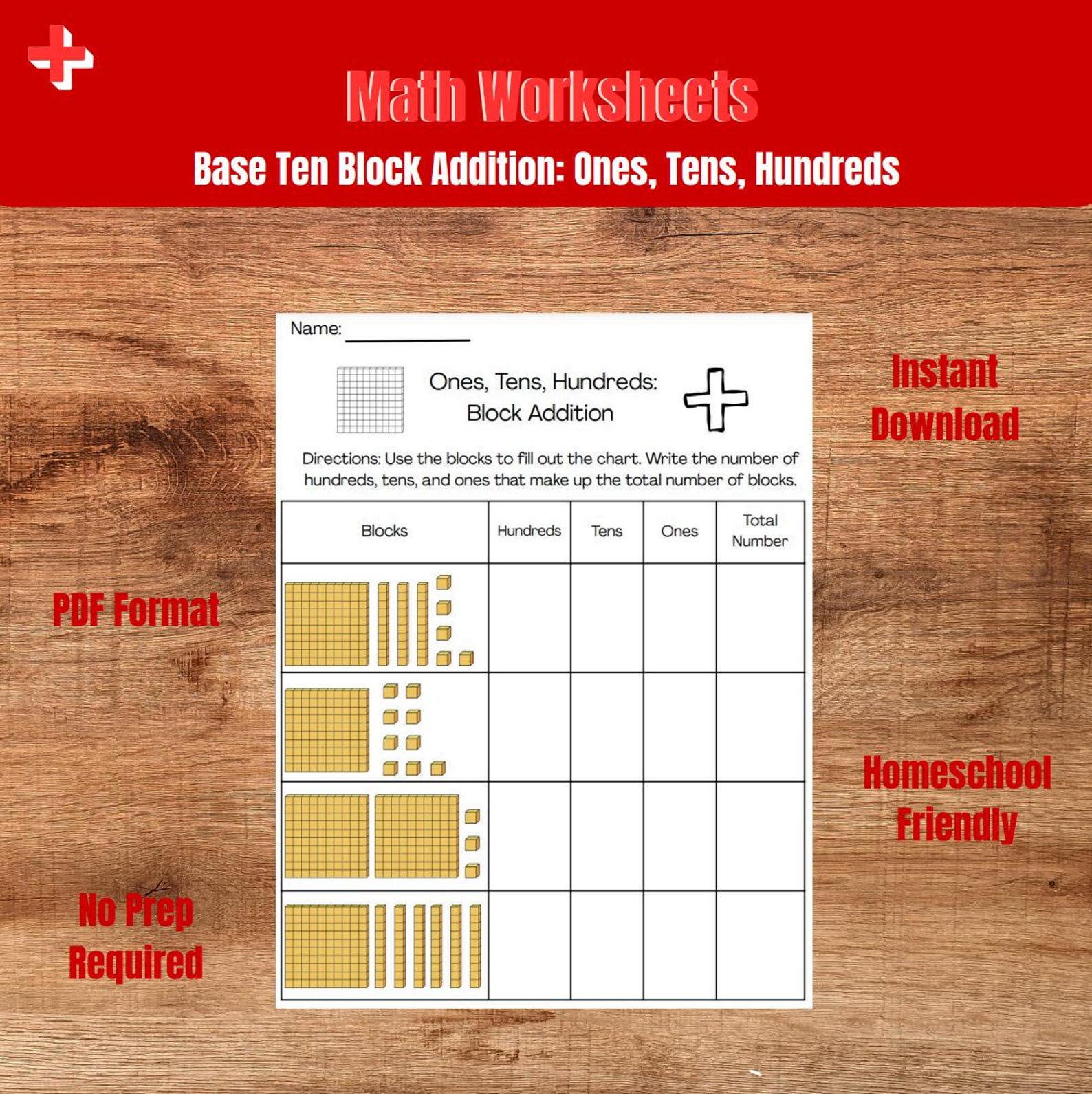 Place Value Counting: Ones, Tens, & Hundreds | Base Ten Counting Block ...