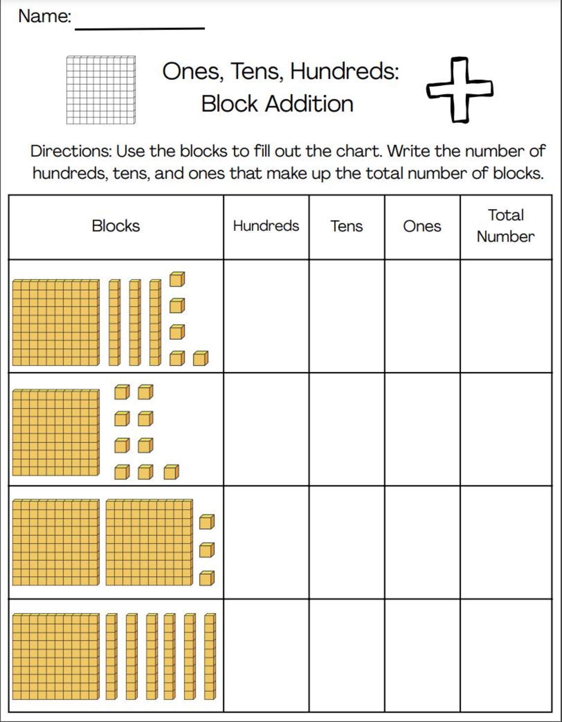 Place Value Counting: Ones, Tens, & Hundreds | Base Ten Counting Block ...