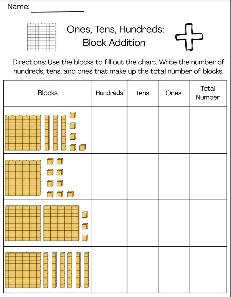 Place Value Counting: Ones, Tens, & Hundreds | Base Ten Counting Block ...