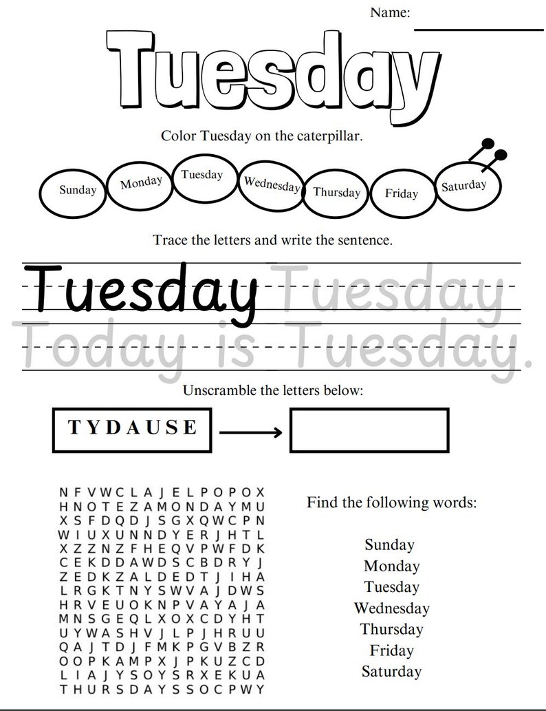 Days of the Week Learning Workbook: Fun Exercises for Kids to Master ...