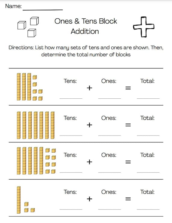 Hoja De Trabajo Con Bloques De Valor Posicional GUÍA DE TRABAJO