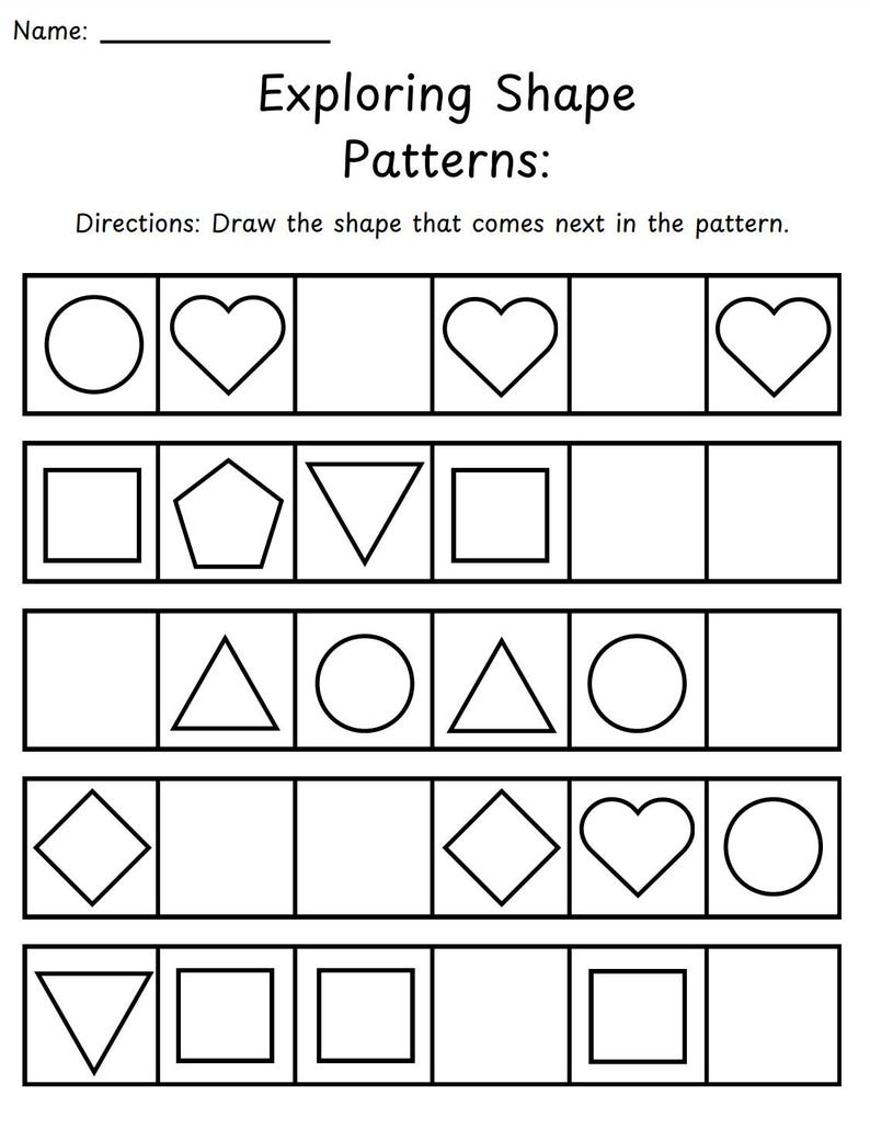 Shape Patterns-fun Coloring & Puzzle Activity Book | Cut, Paste ...