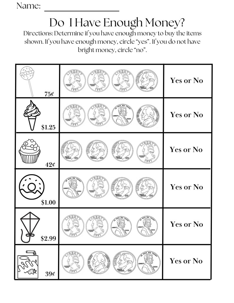 Counting Money Worksheet Bundle | Learning Coin Value | Back to School ...