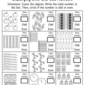 Classifying Even and Odd Numbers | Sorting Activity | Printable ...