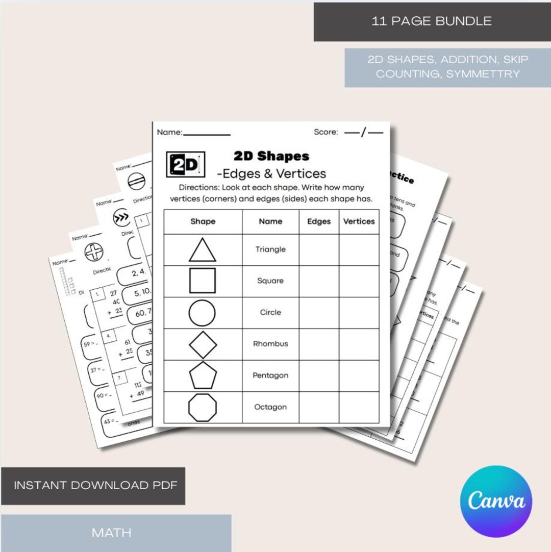 First Grade Math Worksheets Bundle | Place Value, Addition ...
