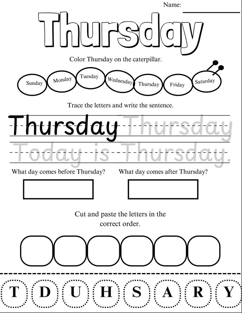 Days of the Week Learning Workbook: Fun Exercises for Kids to Master ...