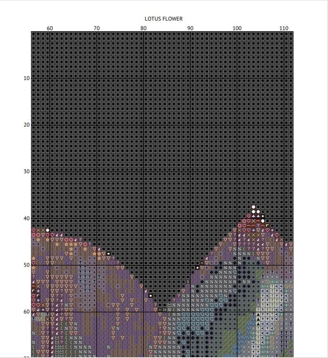 Lotus Flower Cross Stitch Pattern | Instant Download PDF | Floral ...