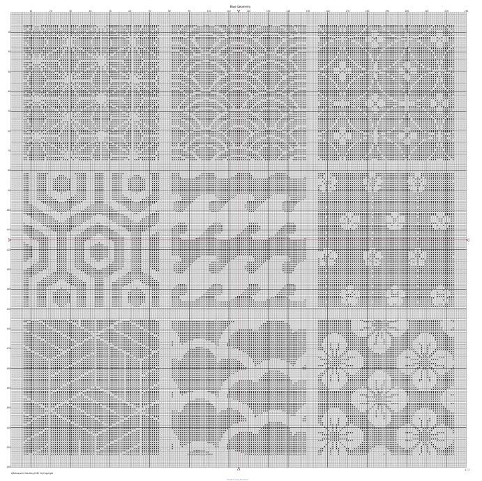 Japanese Sashiko Cross Stitch Pattern | Blue & White Geometric ...