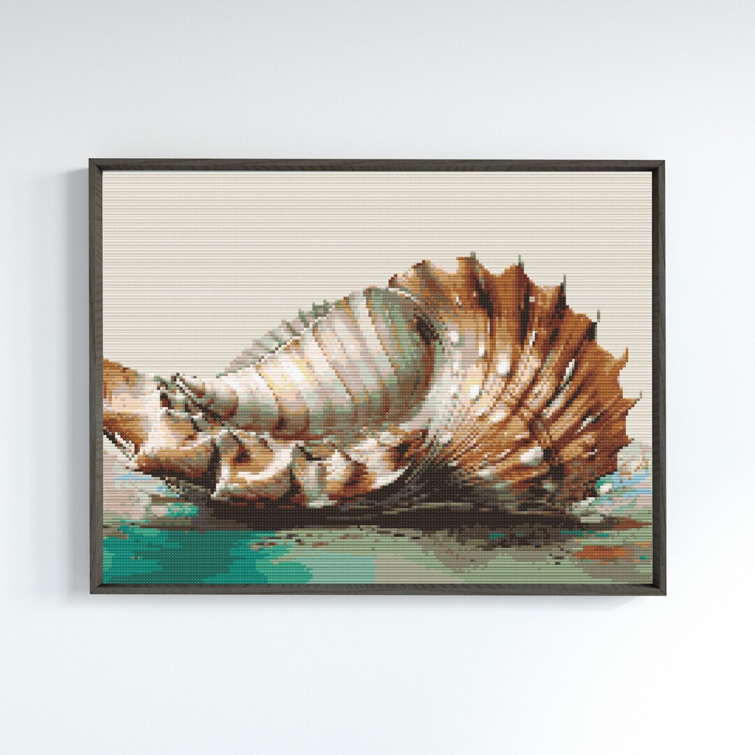 Seashell Cross Stitch Pattern | Realistic Nautical Embroidery (PDF ...