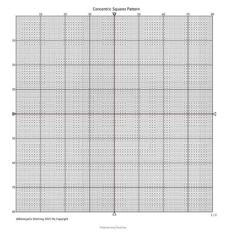 Sage Green Concentric Squares Cross Stitch Pattern PDF | Modern ...