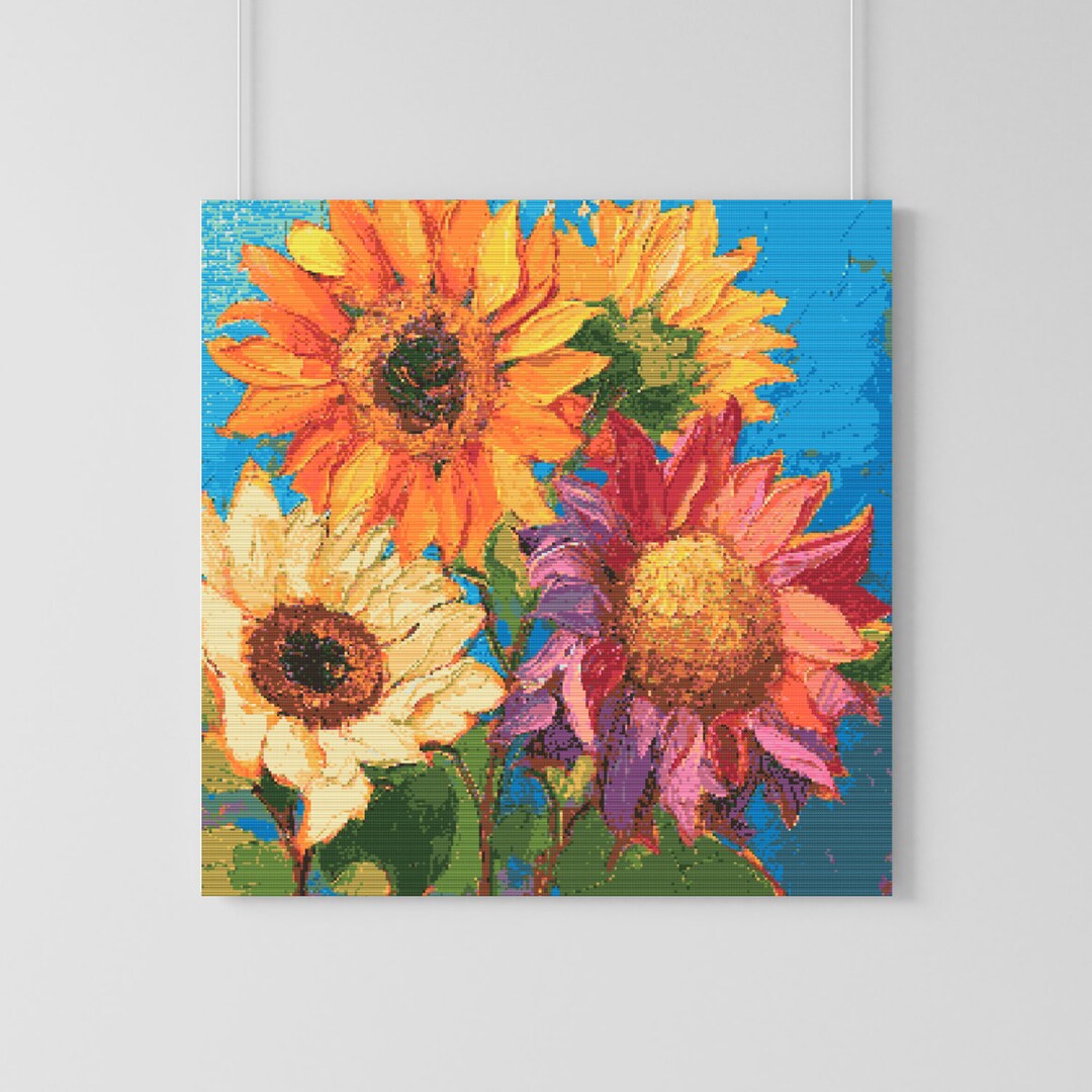 Sunflower Splendor Cross Stitch Pattern - Vibrant Floral Art| Instant ...