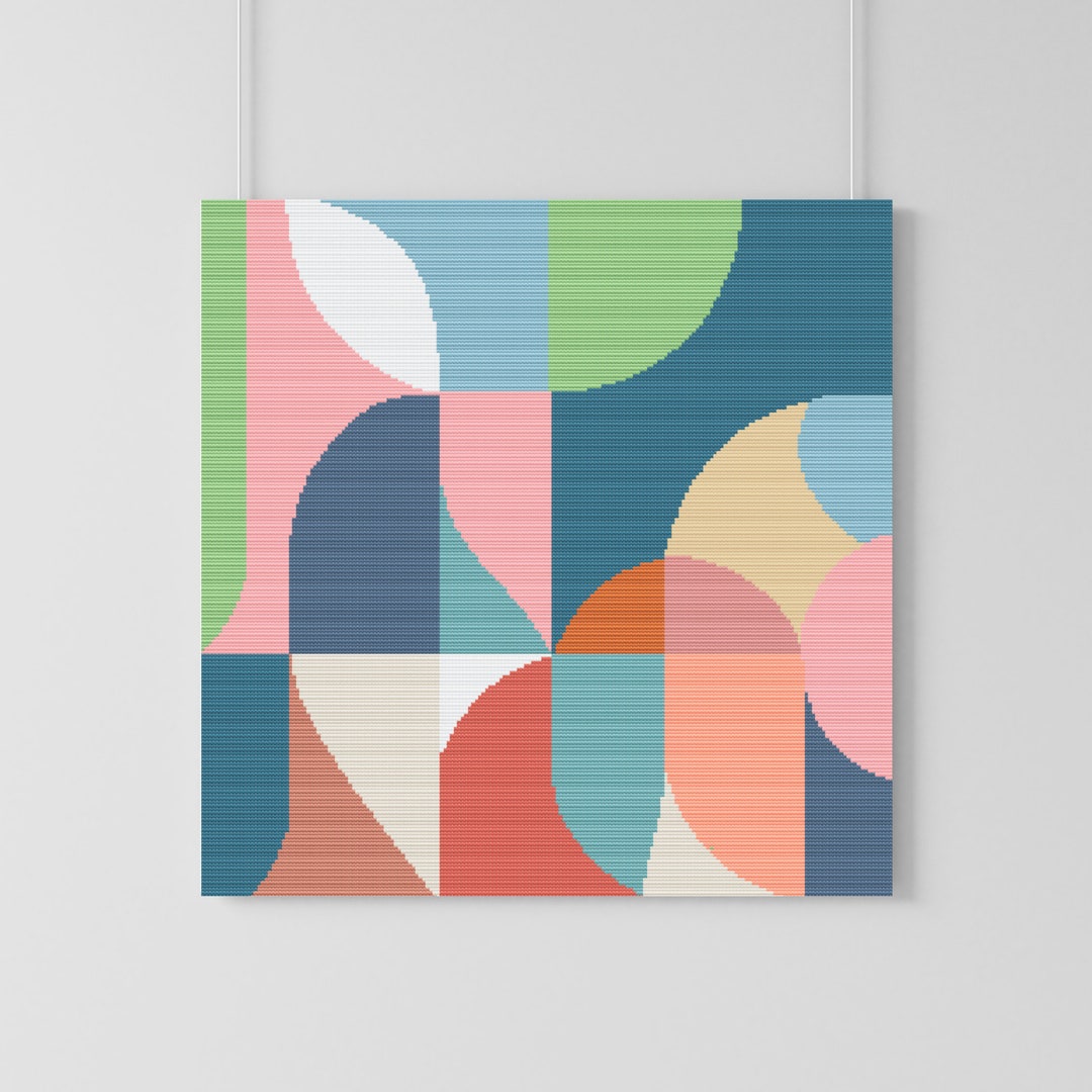 Pastel Geometry - Cross Stitch Pattern | Digital Download| Instant ...