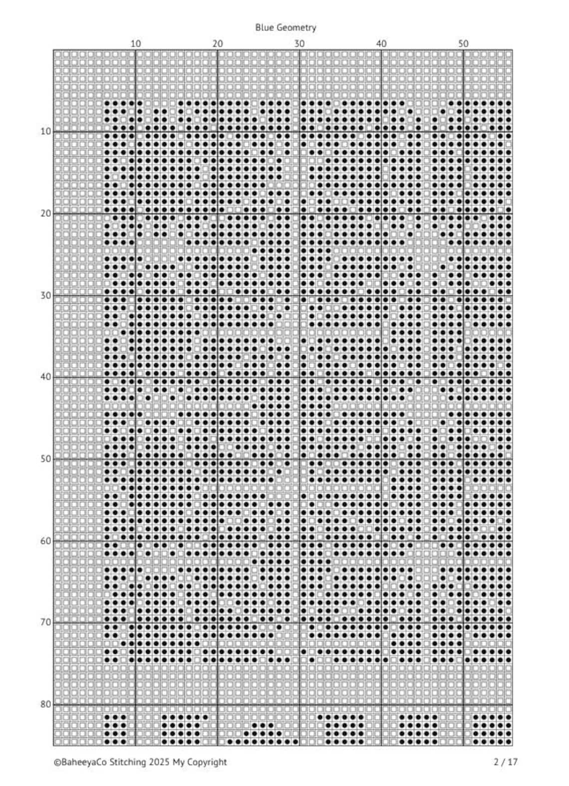 Japanese Sashiko Cross Stitch Pattern | Blue & White Geometric ...