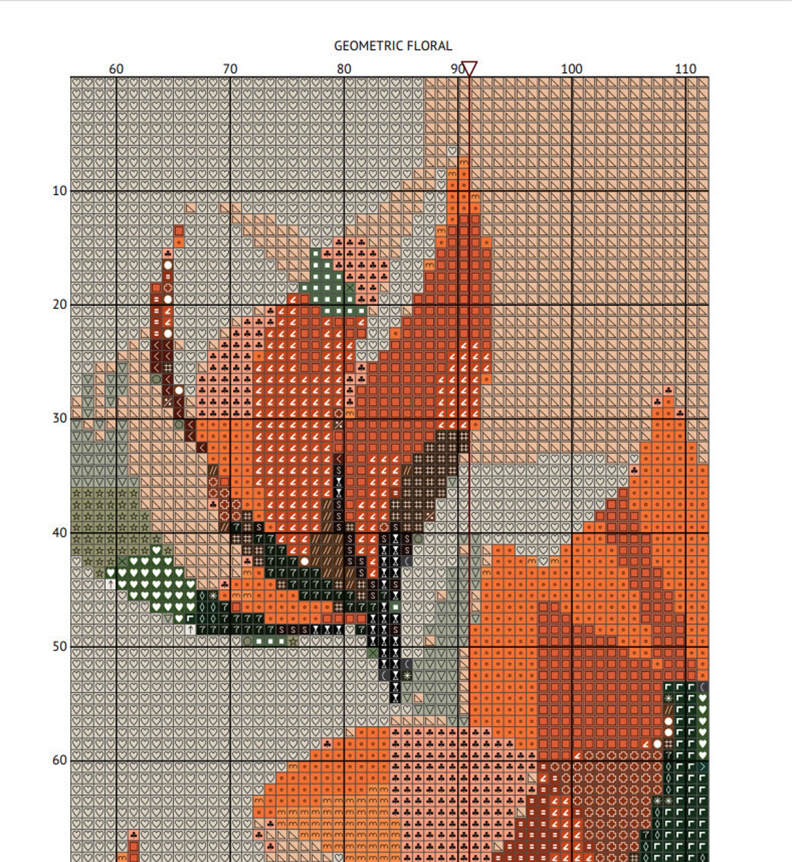 Modern Botanical Bliss - Orange Blooms and Geometric Charm | Cross ...