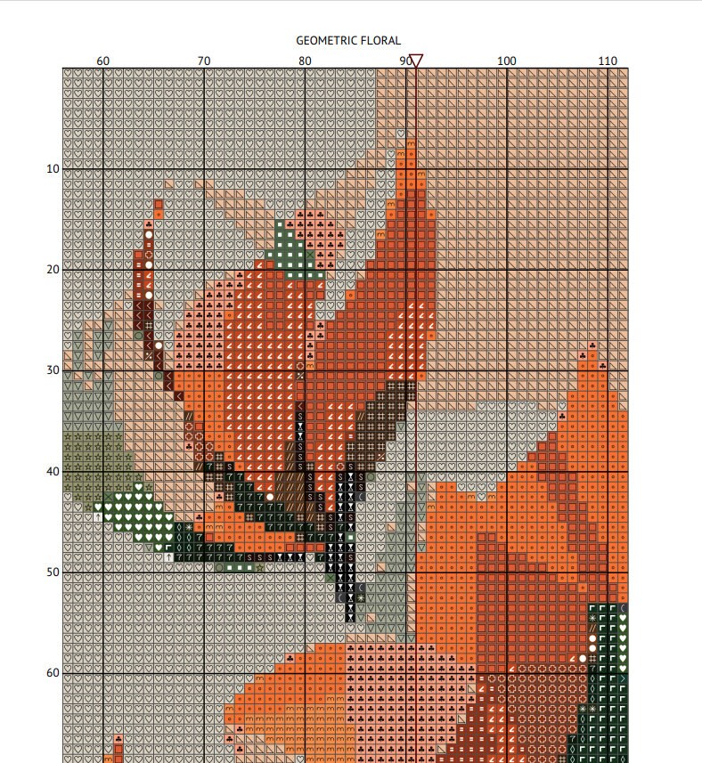 Modern Botanical Bliss - Orange Blooms and Geometric Charm | Cross ...