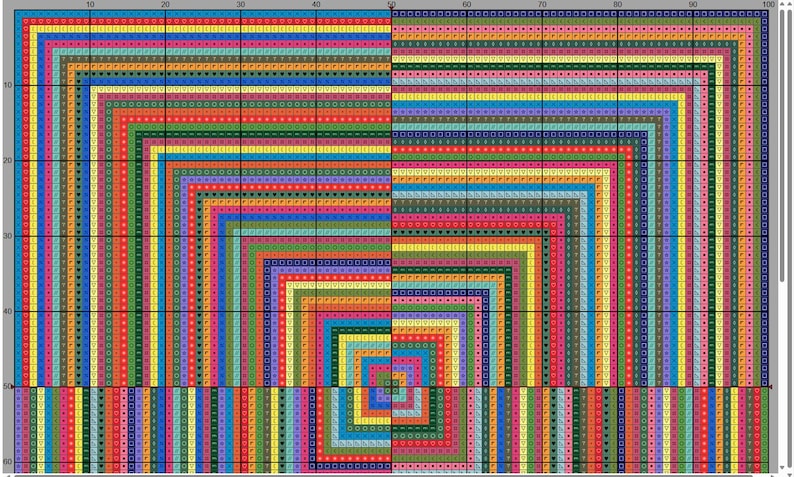 Rainbow Squares Cross Stitch Pattern – Concentric Geometric Digital PDF – Modern Colorful Quilt ...