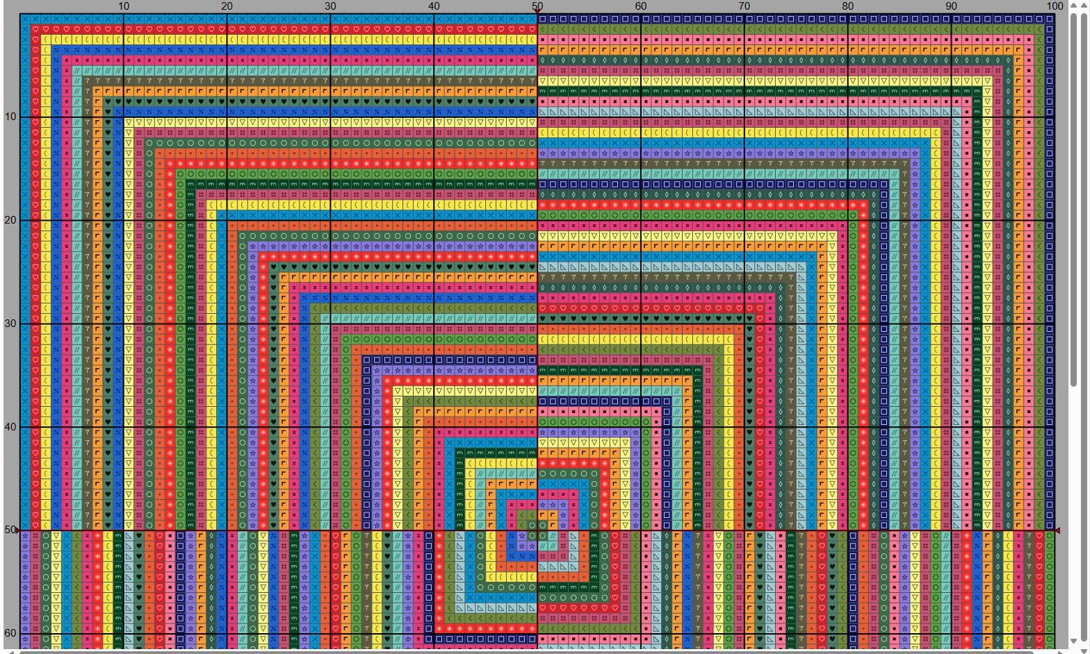 Rainbow Squares Cross Stitch Pattern – Geometric Quilt Design (digital ...