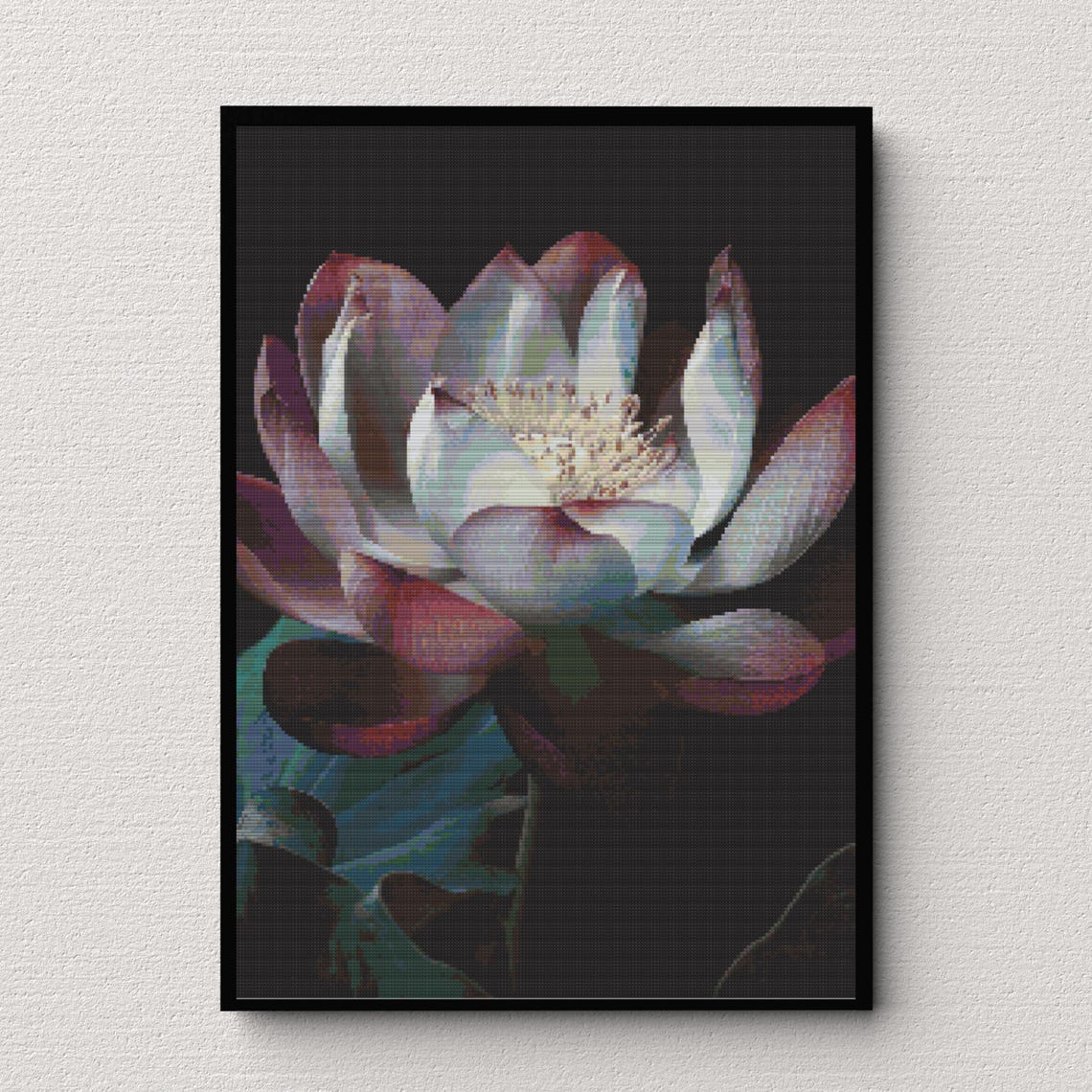 Lotus Flower Cross Stitch Pattern | Instant Download PDF | Floral ...