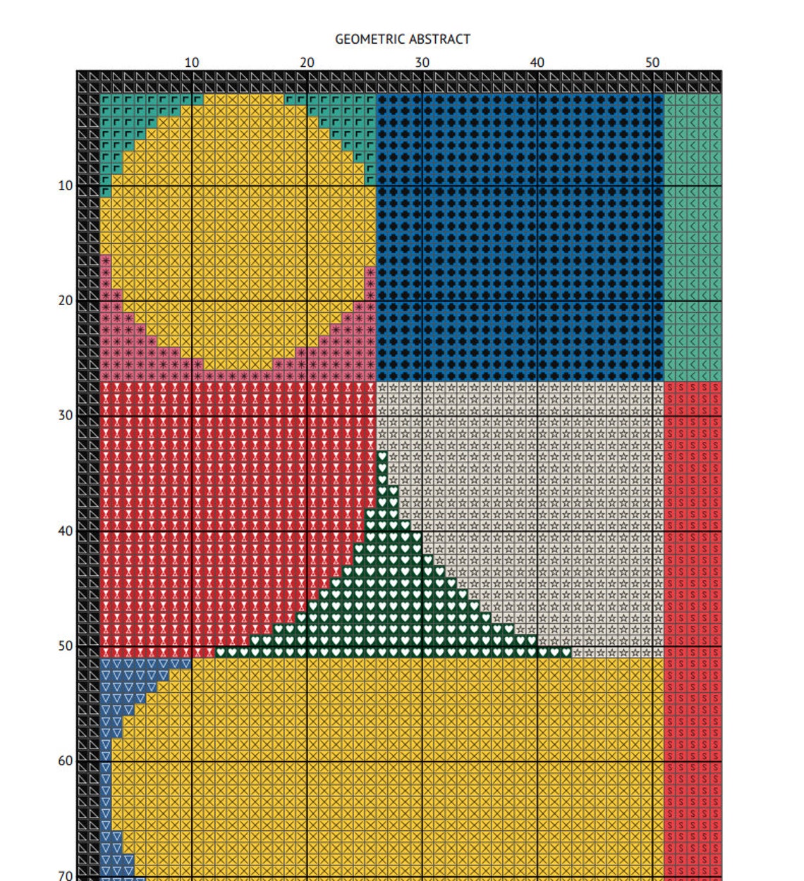 Vibrant Abstract Cross Stitch Pattern - Colorful Geometric Design ...