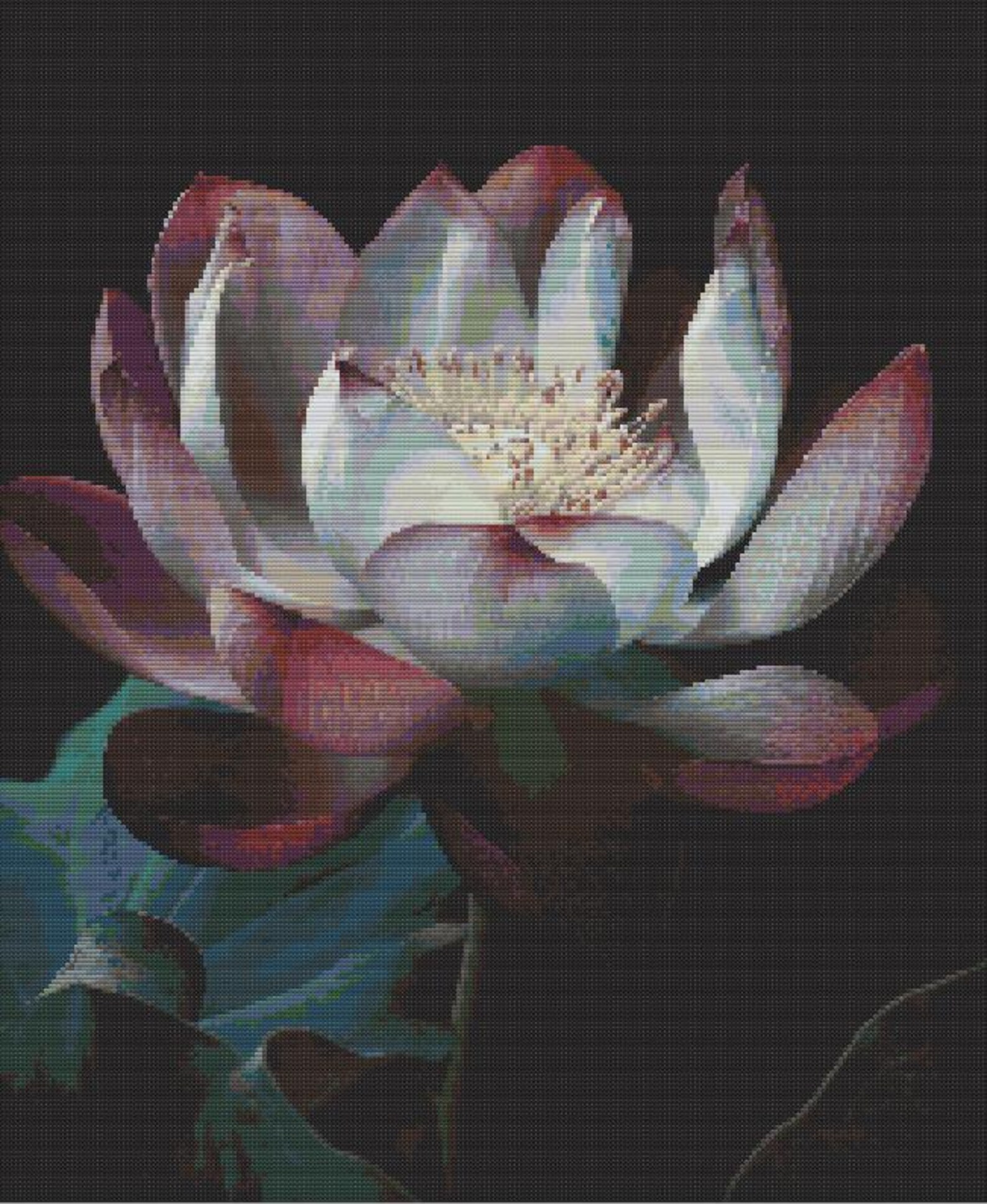 Lotus Flower Cross Stitch Pattern | Instant Download PDF | Floral ...
