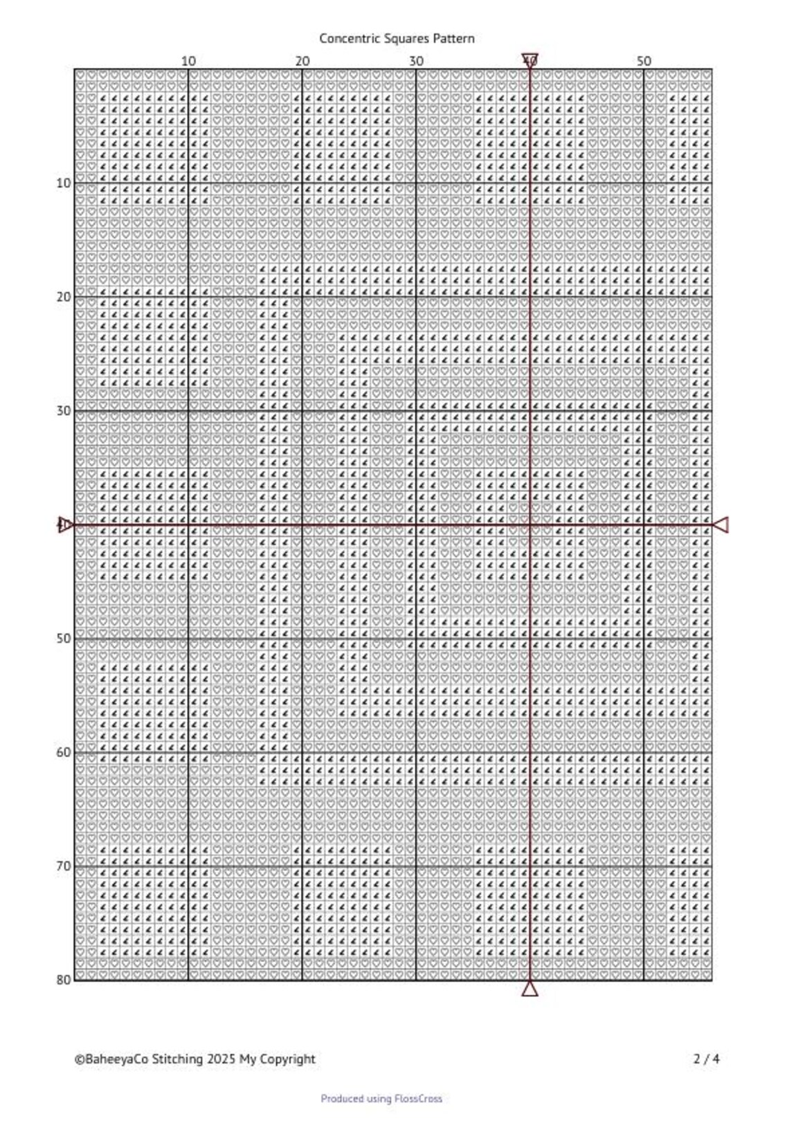 Sage Green Concentric Squares Cross Stitch Pattern PDF | Modern ...