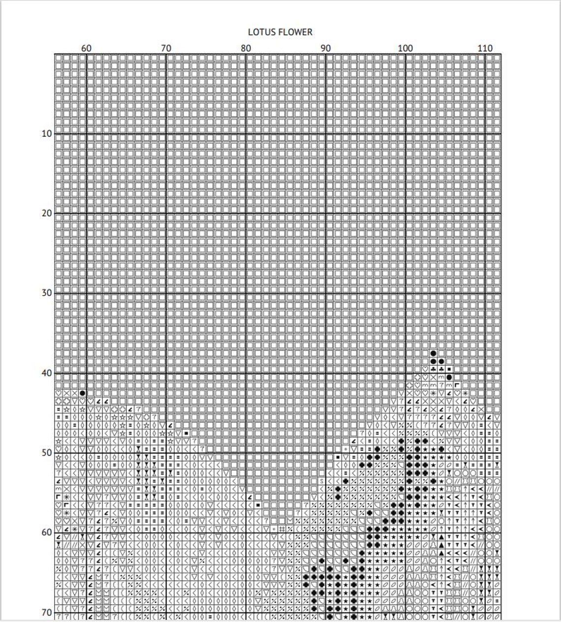 Lotus Flower Cross Stitch Pattern | Instant Download PDF | Floral ...