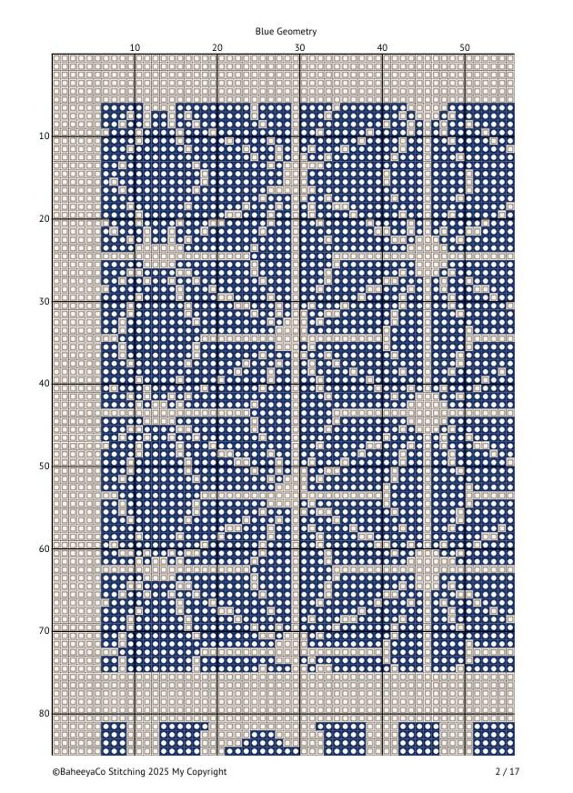 Japanese Sashiko Cross Stitch Pattern | Blue & White Geometric ...