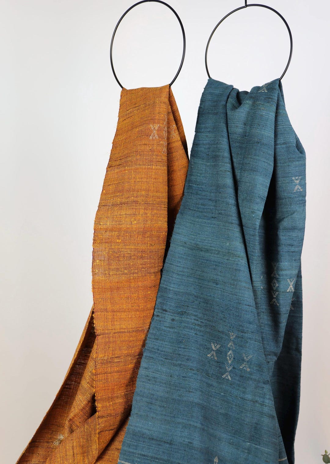 Indigo Natural Dye Desi Wool Silk Indian Scarf From Sarli Village Bhuj ...