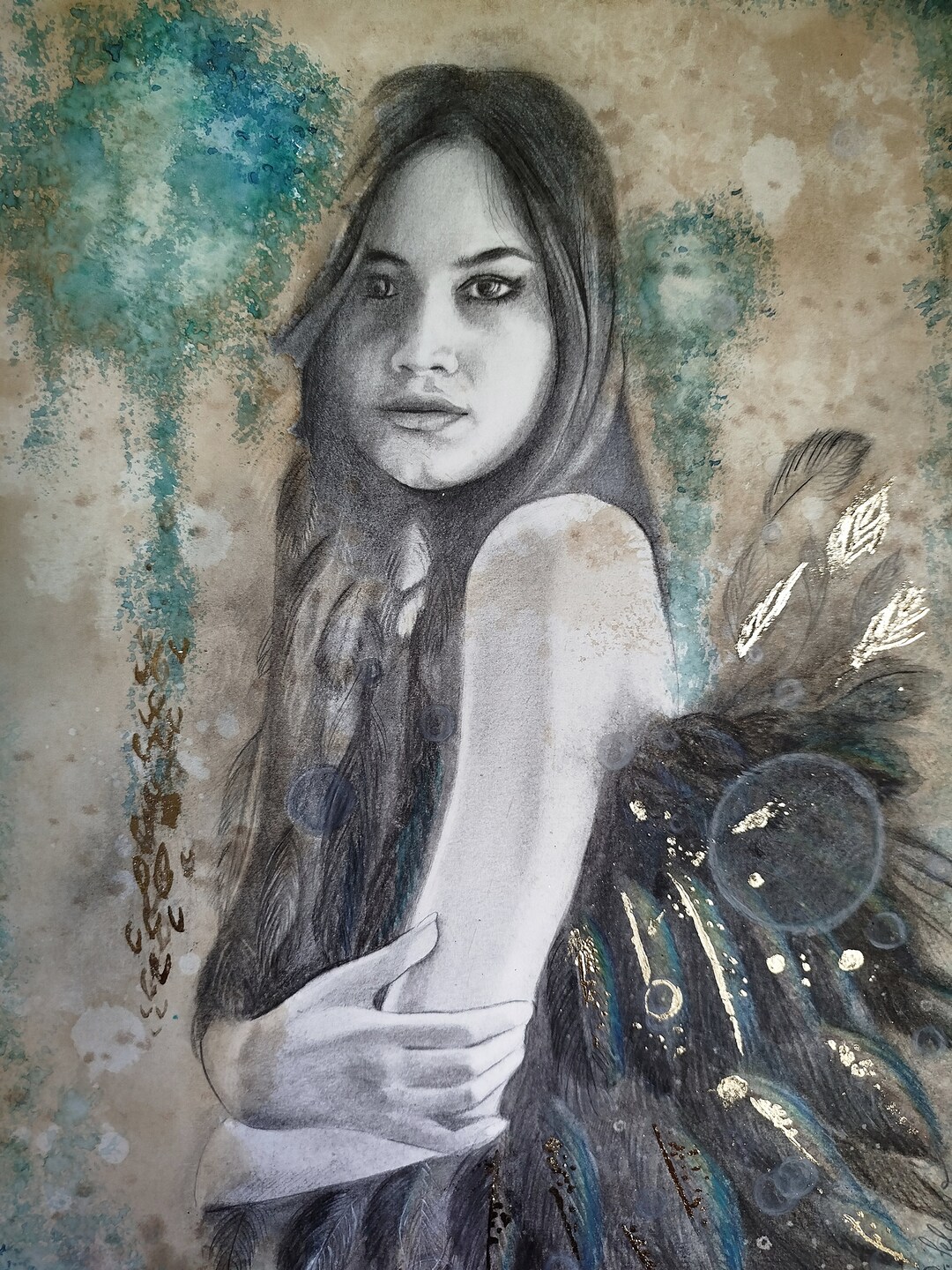 Original Drawing With Charcoal and Graphite Pencils, Charcoal Powder ...