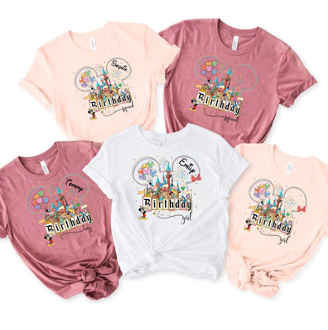 Custom Disney Birthday Girl Birthday Squad Shirt, Customized Birthday ...