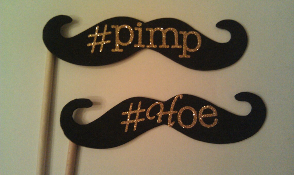 Set of 2 Mustache on a Stick Party Favor Halloween Party New | Etsy