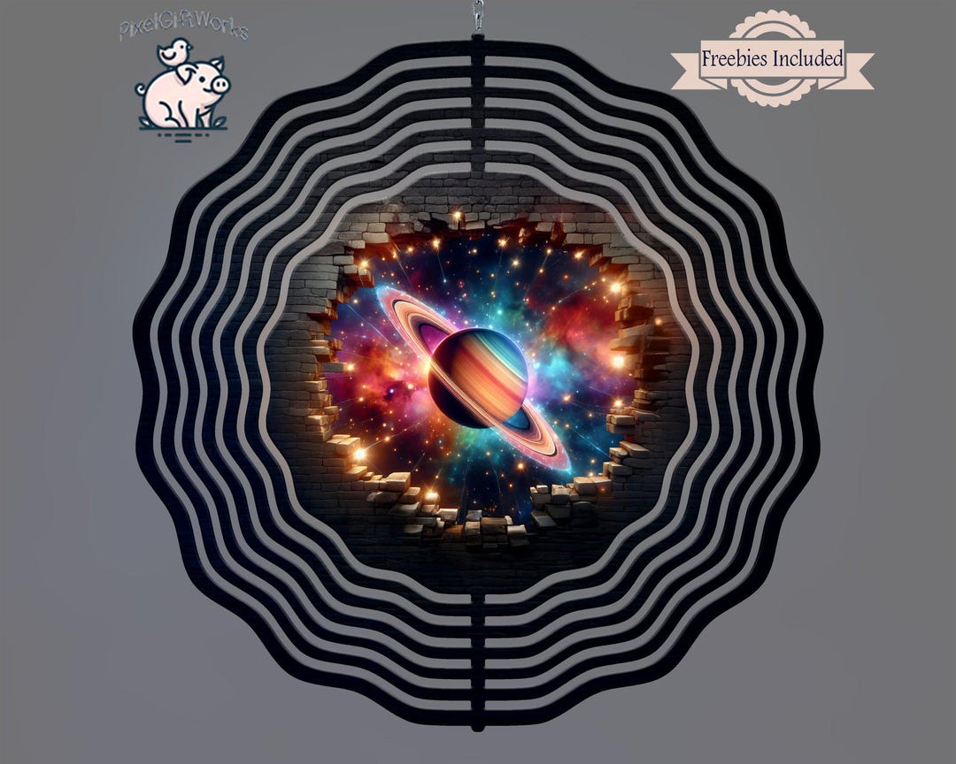 Saturn Wind Spinner PNG: 3D Hole Wall Sublimation (digital Download) - Etsy