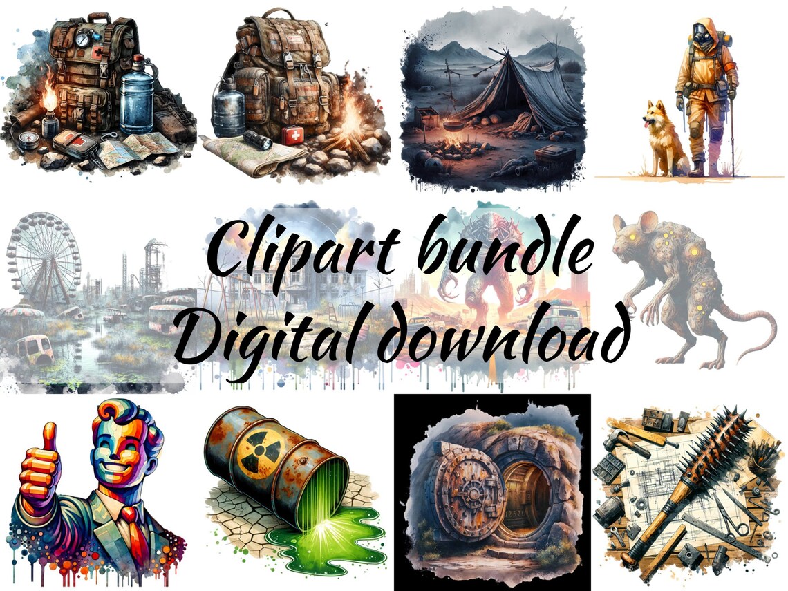 Fallout Inspired Clip Art, Fallout PNG, Fallout Sublimation, Instant ...