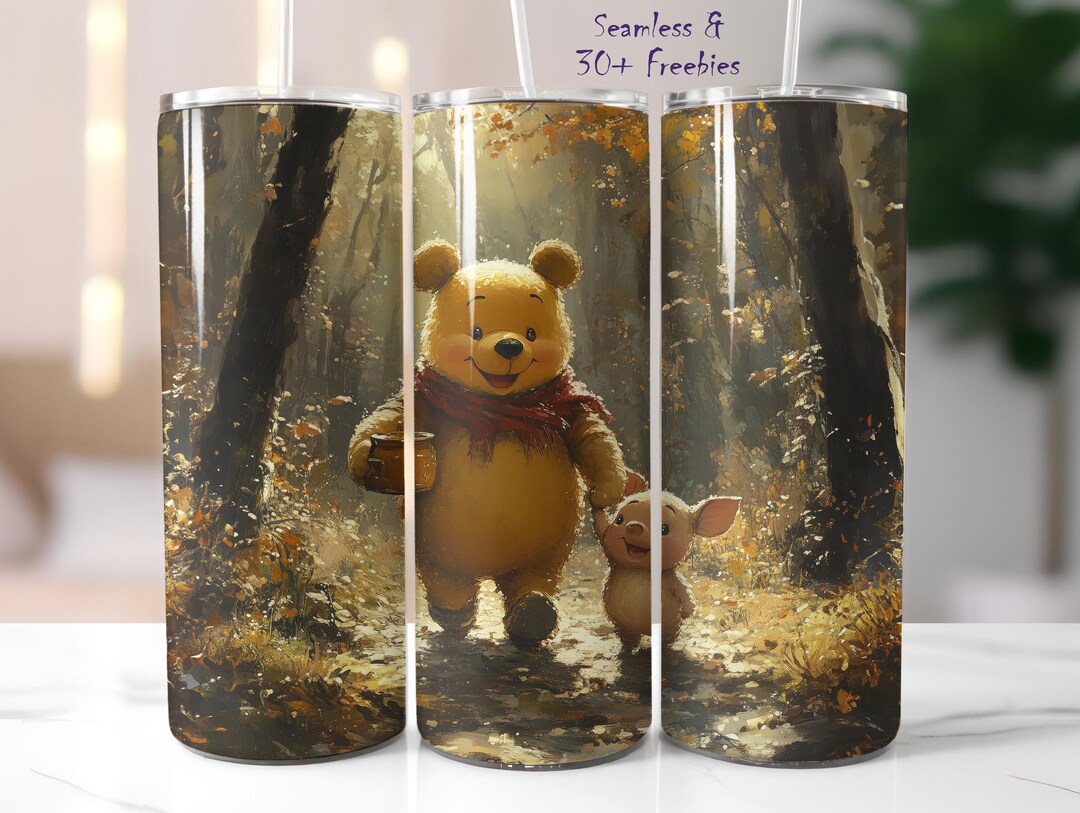 Fall Pooh & Piglet Tumbler Wrap: 20oz Skinny Design (digital Download ...
