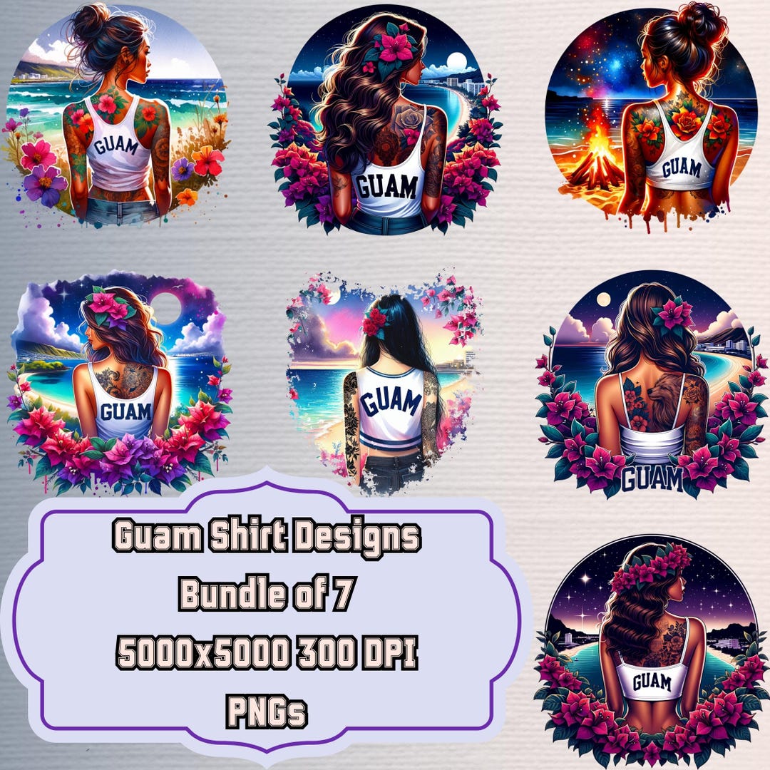 Guam Girl Shirt Designs: Island Life PNG Bundle (digital Download) - Etsy